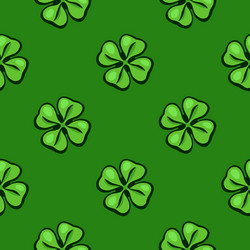 Cartoon sticker green clover Royalty Free Vector Image