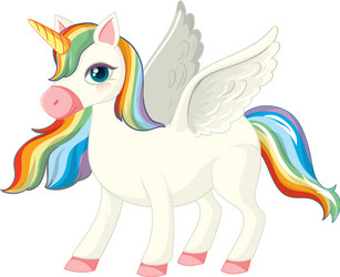 Cartoon rainbow unicorn horse Royalty Free Vector Image
