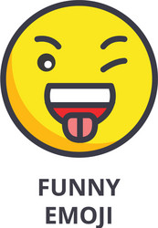 Happy and sad emoji line icon sign Royalty Free Vector Image