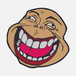 Internet meme trollface design Royalty Free Vector Image