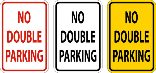No double parking sign on white background Vector Image