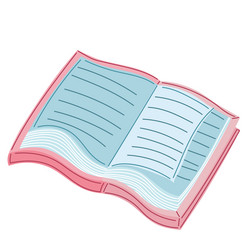 Open book cartoon Royalty Free Vector Image - VectorStock
