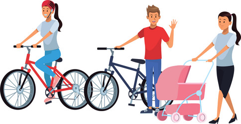 People riding bike Royalty Free Vector Image - VectorStock