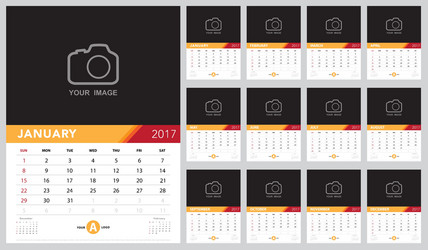 Calendar 2018 template design Royalty Free Vector Image