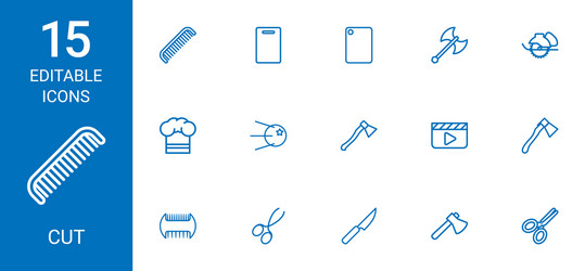12 cutting icons Royalty Free Vector Image - VectorStock