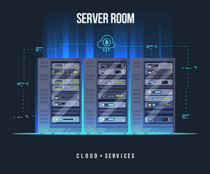Server room isometric image information storage Vector Image