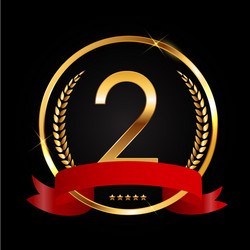 Template logo 2 year anniversary Royalty Free Vector Image
