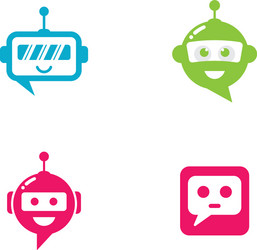 Chat bot symbol and logo icon Royalty Free Vector Image
