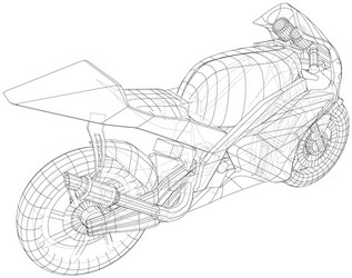 Blueprint sport bike eps10 format created Vector Image