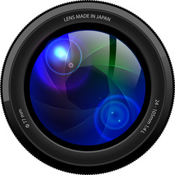 Camera lens isolated on white background highly Vector Image