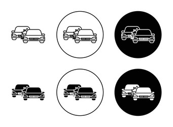 Car crash icon set vehicle collision aftermath Vector Image