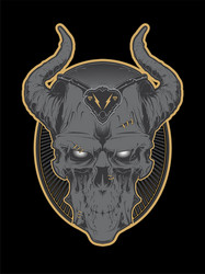 Cartoon decorative human skull Royalty Free Vector Image