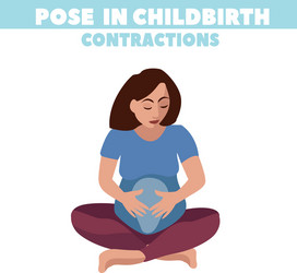Poses in childbirth birth pains relief labor Vector Image