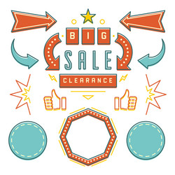 Retro american 1950s sign design elements set Vector Image