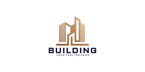 Architectural logo design for high rise buildings Vector Image