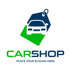 Car shop logo template this design use hand Vector Image