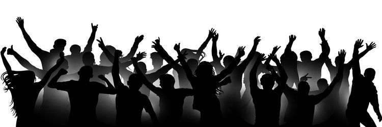 Crowd with waving people Royalty Free Vector Image