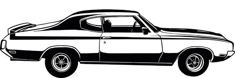 Classic sport car muscle car - stencil Royalty Free Vector