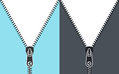 Zipper stripe lock and unlock fastener Royalty Free Vector