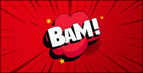 Comic lettering bam on white background Royalty Free Vector