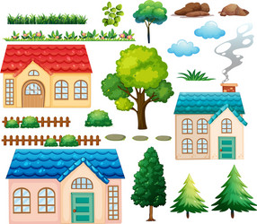 A house in nature Royalty Free Vector Image - VectorStock