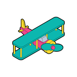 Plane cartoon style toy aircraft kids Royalty Free Vector