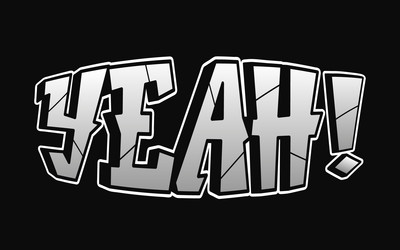 Yeah - single word letters graffiti style Vector Image