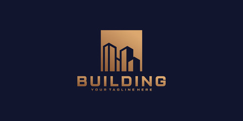 Urban high rise building logo design Royalty Free Vector