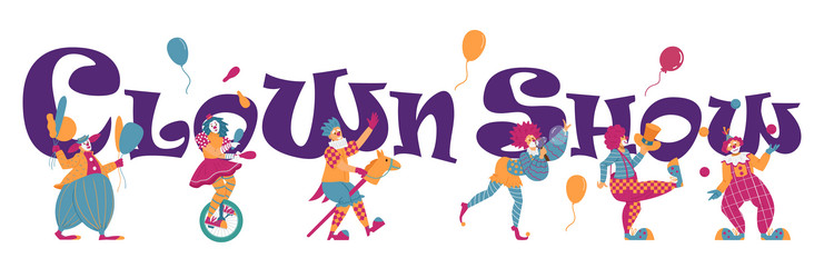 Creepy clown banner with mouth Royalty Free Vector Image