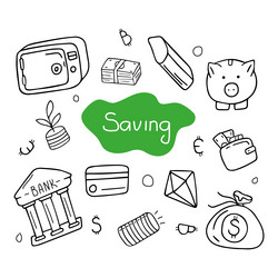 Hand drawn cash money Royalty Free Vector Image