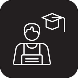 Graduate student business people icon with orange Vector Image
