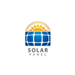 Solar tech company logo icon template panel Vector Image