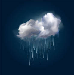Rainclouds and rain in the dark sky Royalty Free Vector