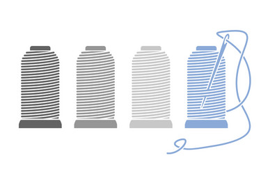 Icon sewing thread on spools isolated coil Vector Image