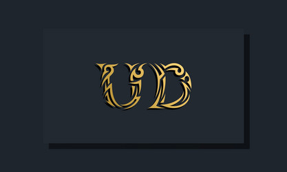 Initial letters ud monogram logo design bundle Vector Image