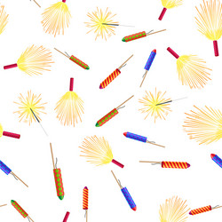 Fireworks and rockets Royalty Free Vector Image