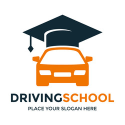 Driving school logo template Royalty Free Vector Image