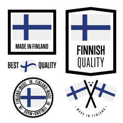 Made in finland labels set republic Royalty Free Vector