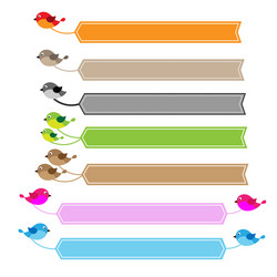 Cute banner with bird and flowers Royalty Free Vector Image