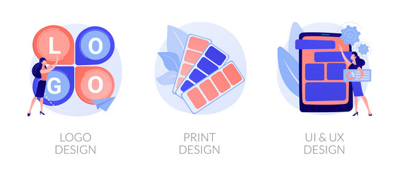 Design services app interface template Royalty Free Vector