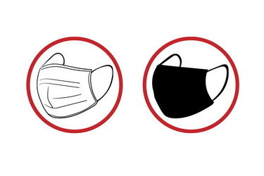 No wear mask sign icon in flat style Royalty Free Vector