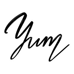 Yummy hand written word Royalty Free Vector Image