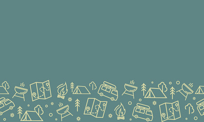 Camping seamless pattern outdoor Royalty Free Vector Image