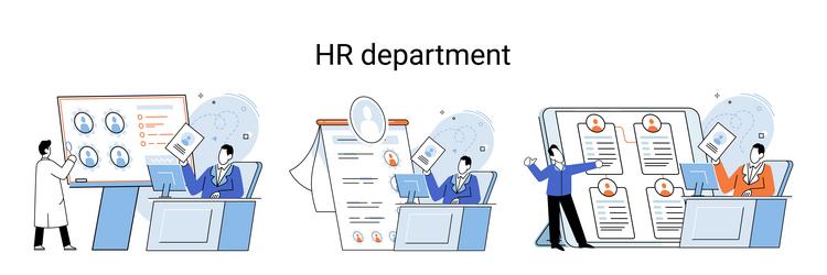 Hr human resources department work manager Vector Image