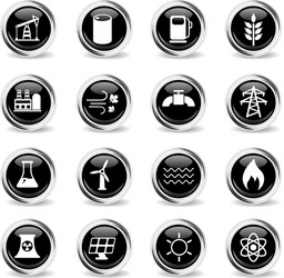 Power generation icon set Royalty Free Vector Image