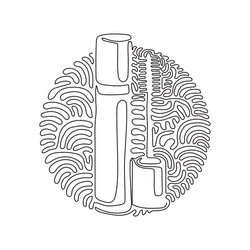 Continuous one line drawing black mascara bottle Vector Image