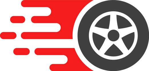 Tire wheel with fast motion effect Royalty Free Vector Image