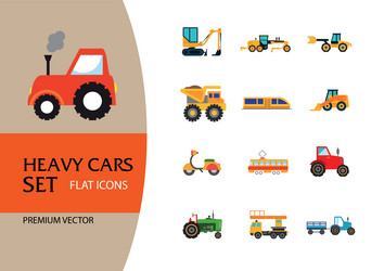 Heavy cars icon set Royalty Free Vector Image - VectorStock