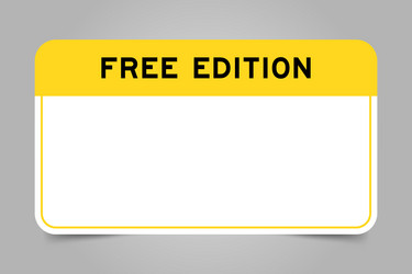 Label banner that have yellow headline with word Vector Image