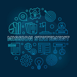 Mission concept outline round Royalty Free Vector Image